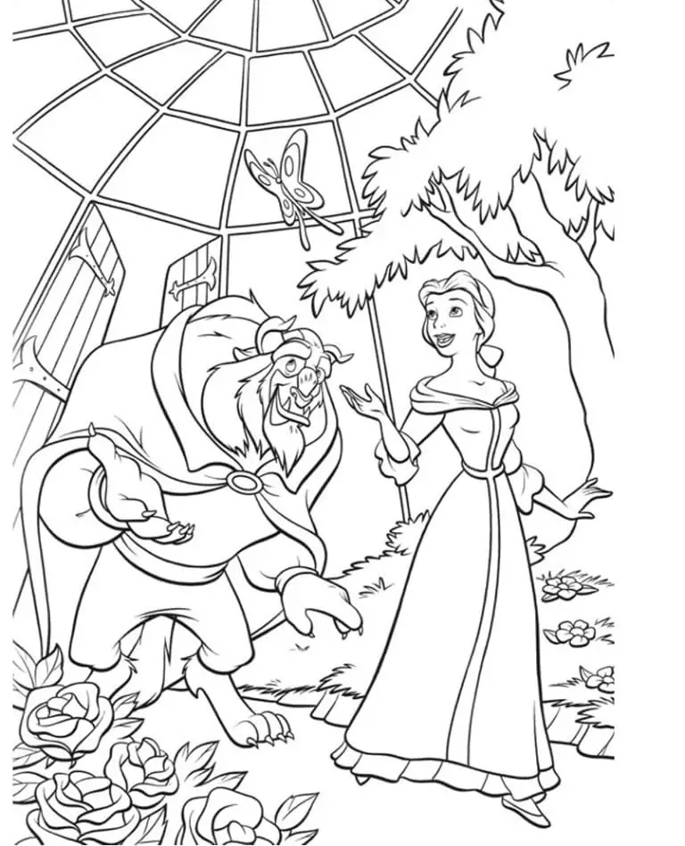 30+ Ausmalbilder die schöne und das biest zum ausdrucken
