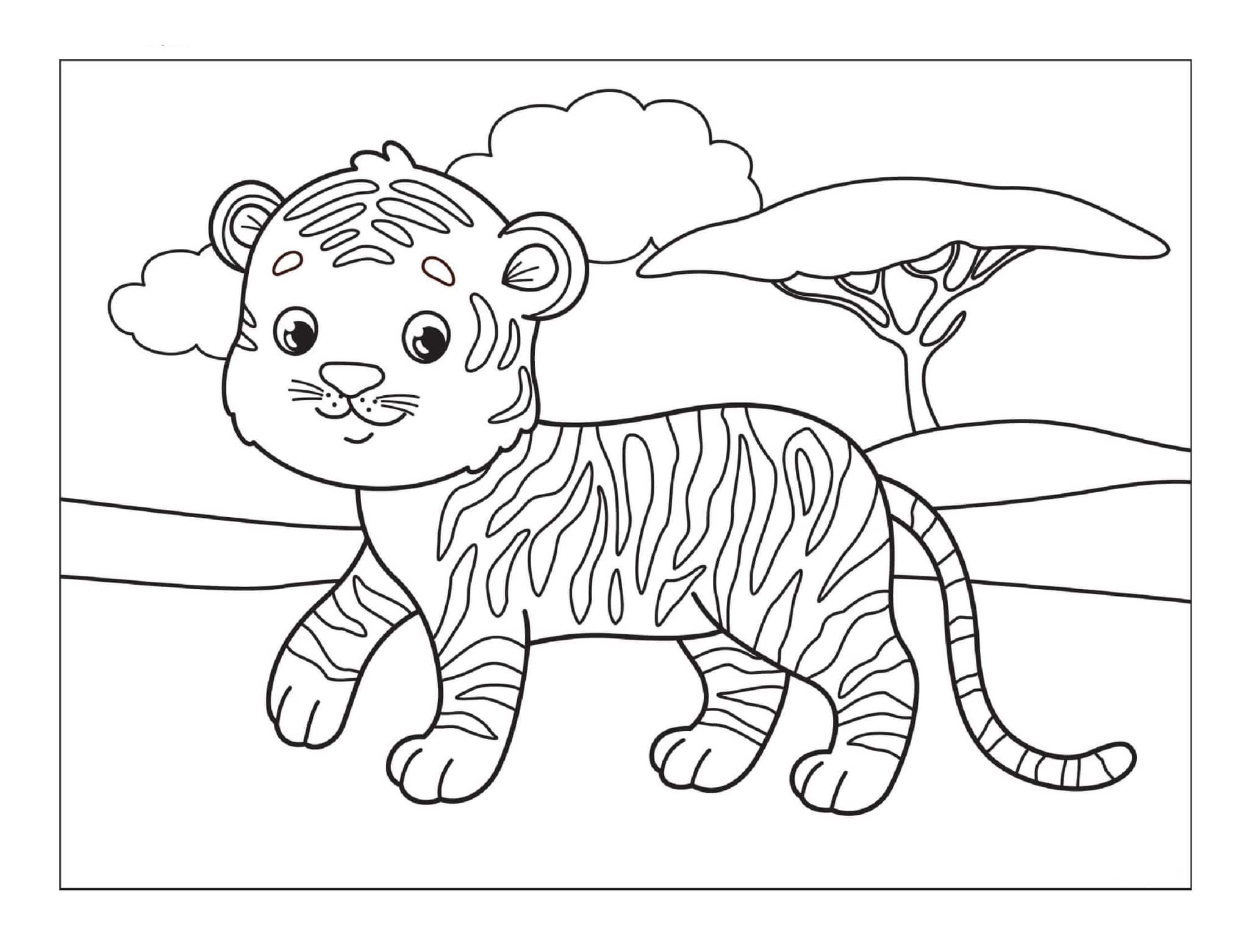 20+ Niedlich ausmalbilder Tiger kostenlos und zum ausdrucken